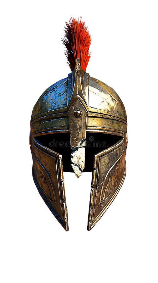Ornate Roman Helmet with Red Plume Stock Illustration - Illustration of ...