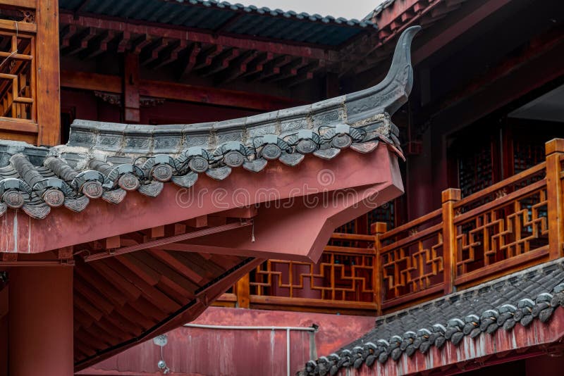Ornate Roof of a Typical Chinese Temple. Stock Image - Image of ...