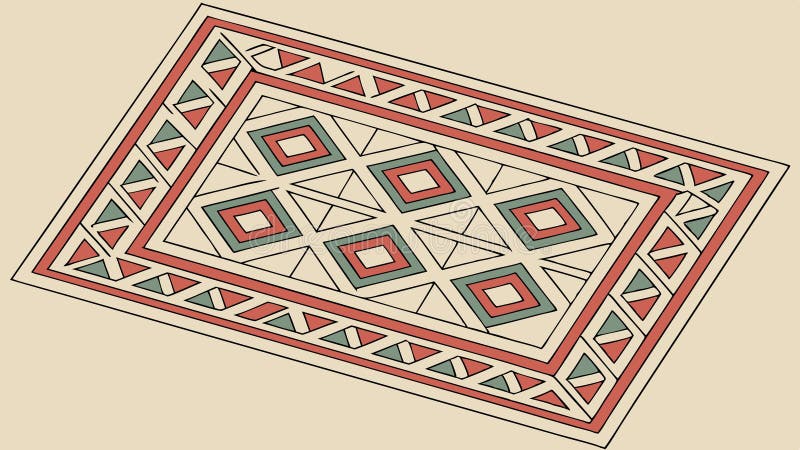 Ornate Rug Illustration Decorative Textile Pattern Design, Vector ...