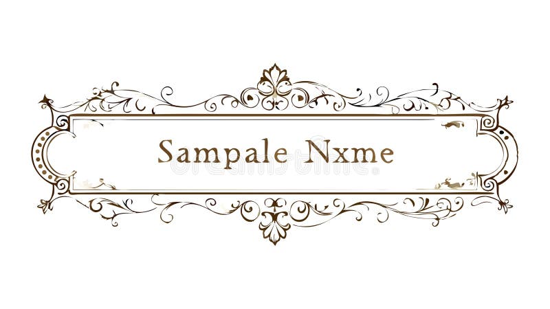 Ornate Sample Name Tag, Vintage Decorative Label, Vector Design ...