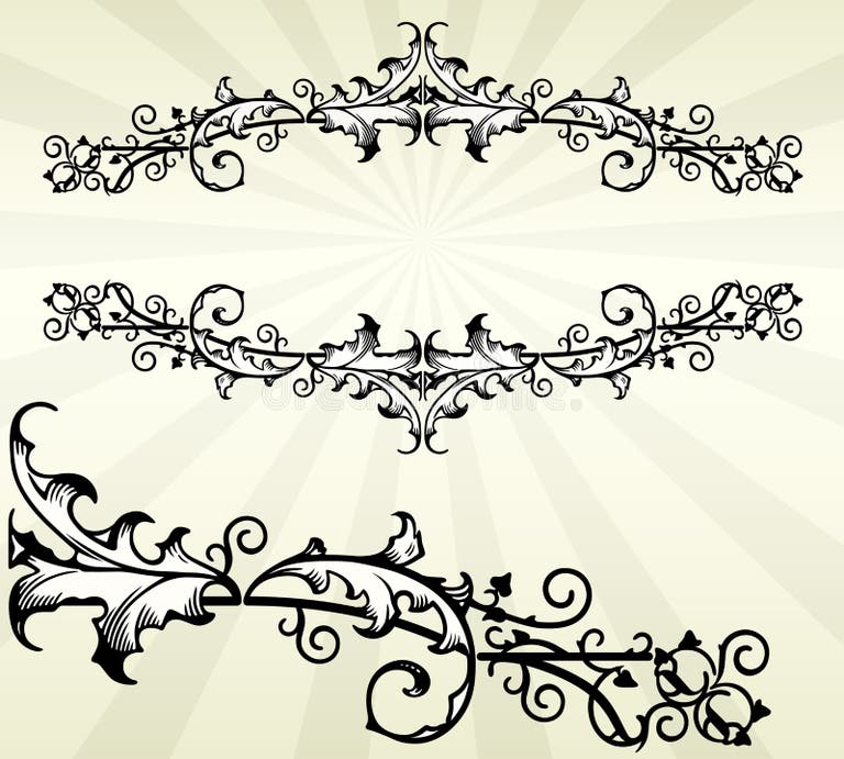 Ornate Scroll Border stock vector. Illustration of accent - 5922581