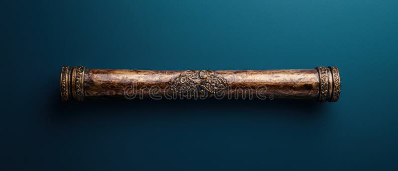 Ornate Scroll Case on a Blue Surface. Stock Illustration - Illustration ...