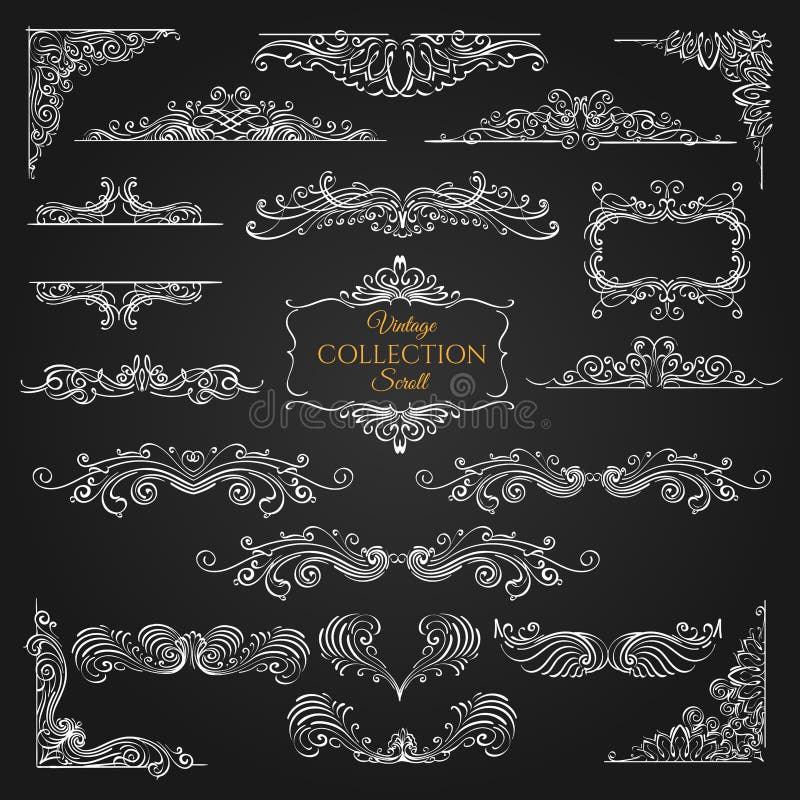 Ornate Swirl Frames Headers and Scroll Elements Stock Vector - Illustration of invitation ...