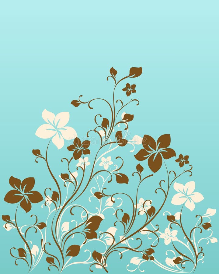 Artistic Scroll Blue Floral Design Stock Vector - Illustration of decor ...