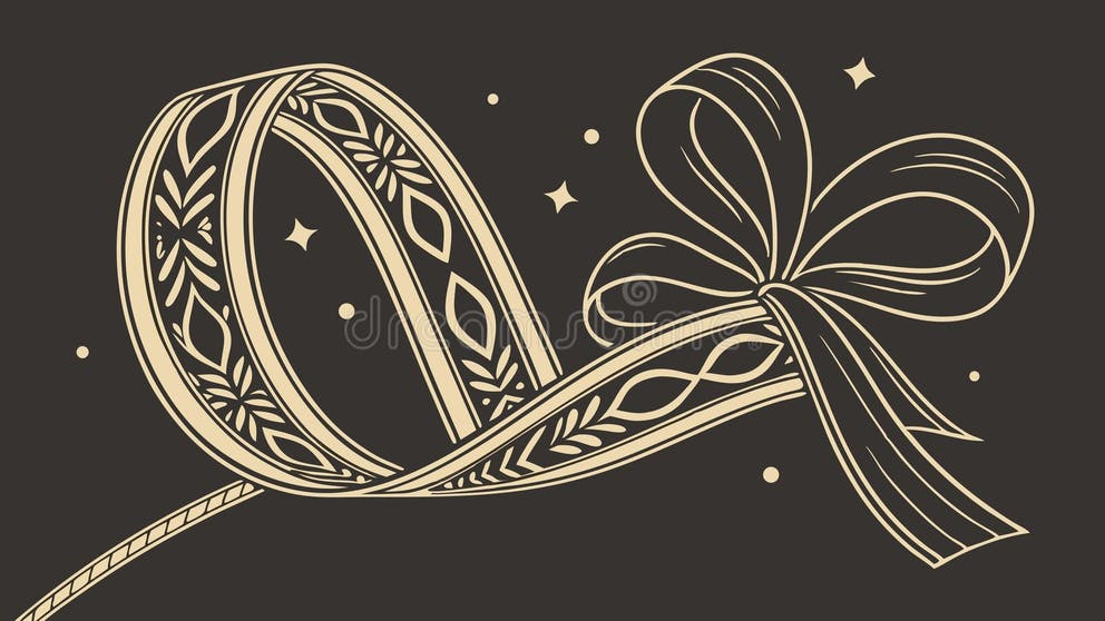 Ornate Scrolling Ribbon with Texture, Decorative Design Element ...