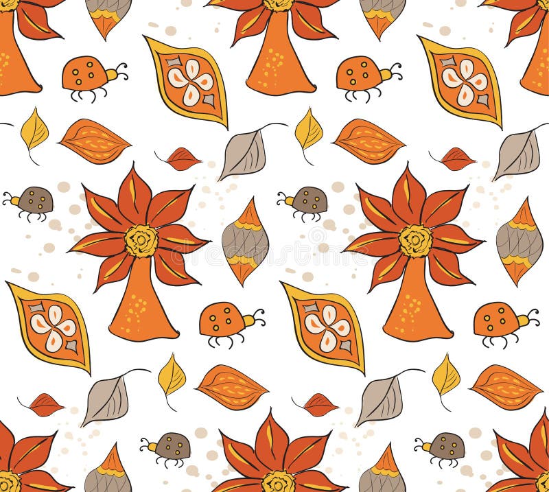 Ornate Seamless Pattern with the Leaves. Vector Illustration. Stock ...