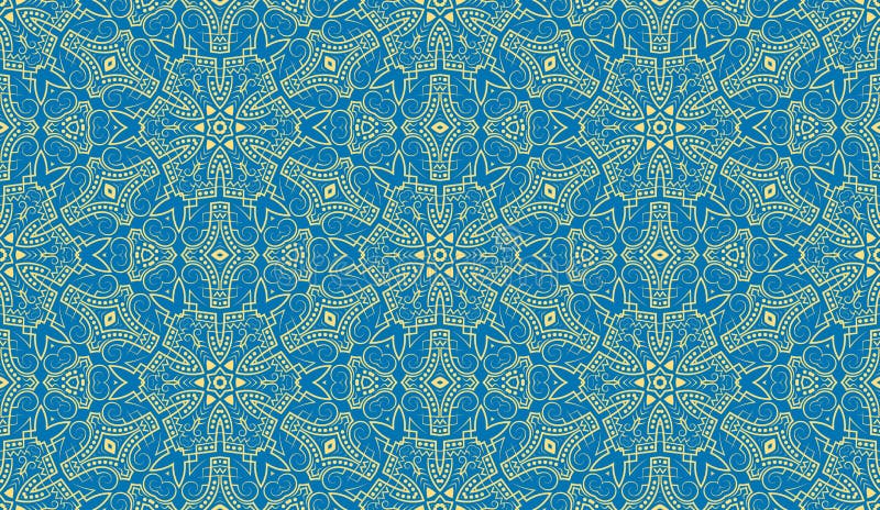 Ornate Seamless Pattern in Vintage Style. Hexagonal Repeatable Ornament ...