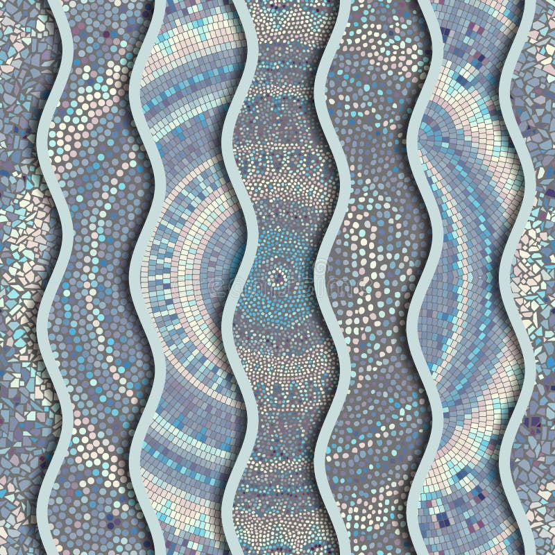 Relief Waves of Ornamental Mosaic Tile Patterns Stock Vector ...