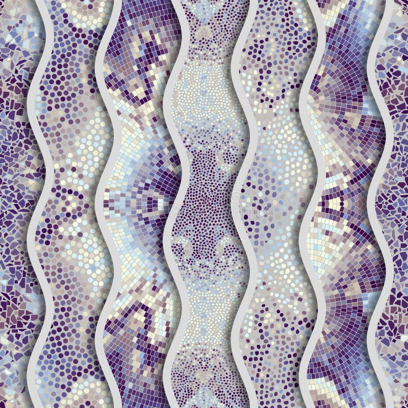 Relief Waves of Ornamental Mosaic Tile Patterns Stock Vector ...