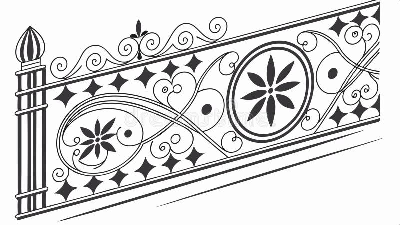 Ornate Section of a Decorative Gate with Star and Floral Elements ...
