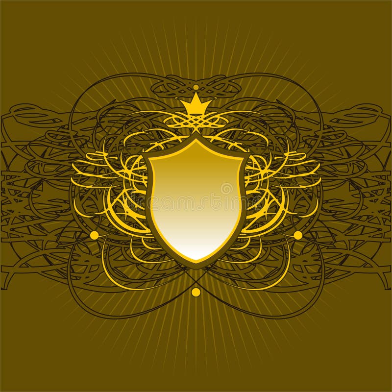 Floral background shield stock vector. Illustration of label - 3070380