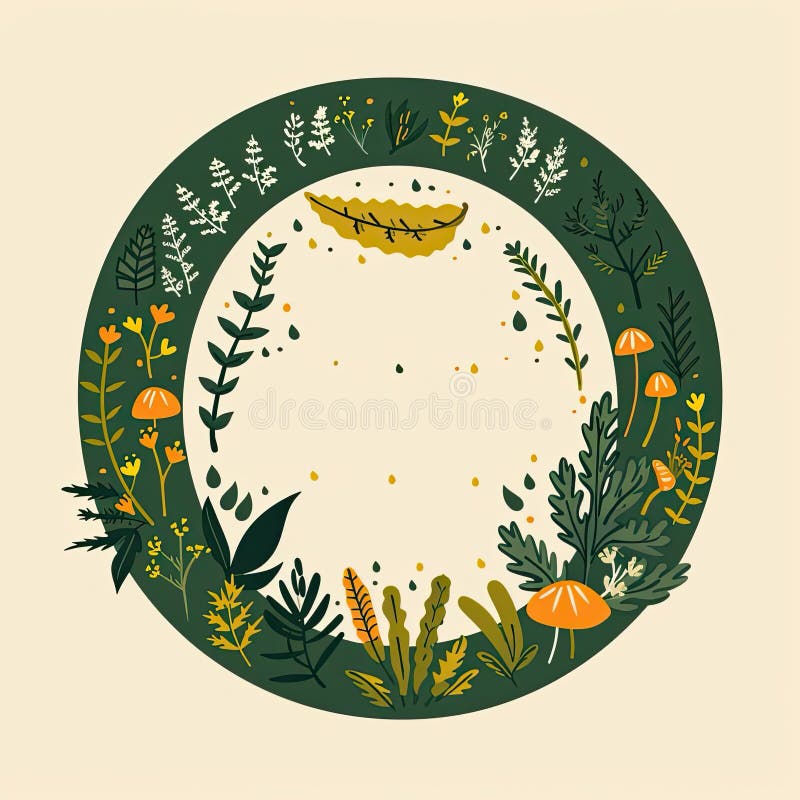 Ornate Shield Emblem with Floral Elements on Green Background Stock ...