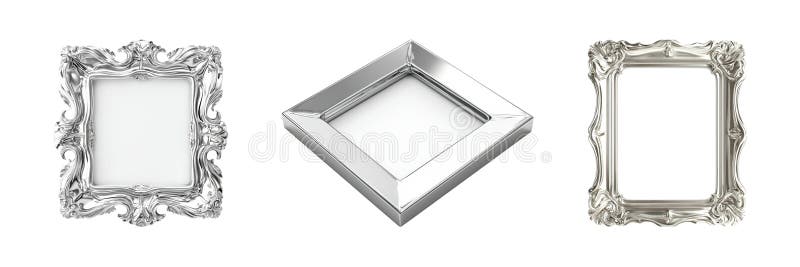 Ornate Silver and Chrome Picture Frames Set. Elegant Home Decor ...