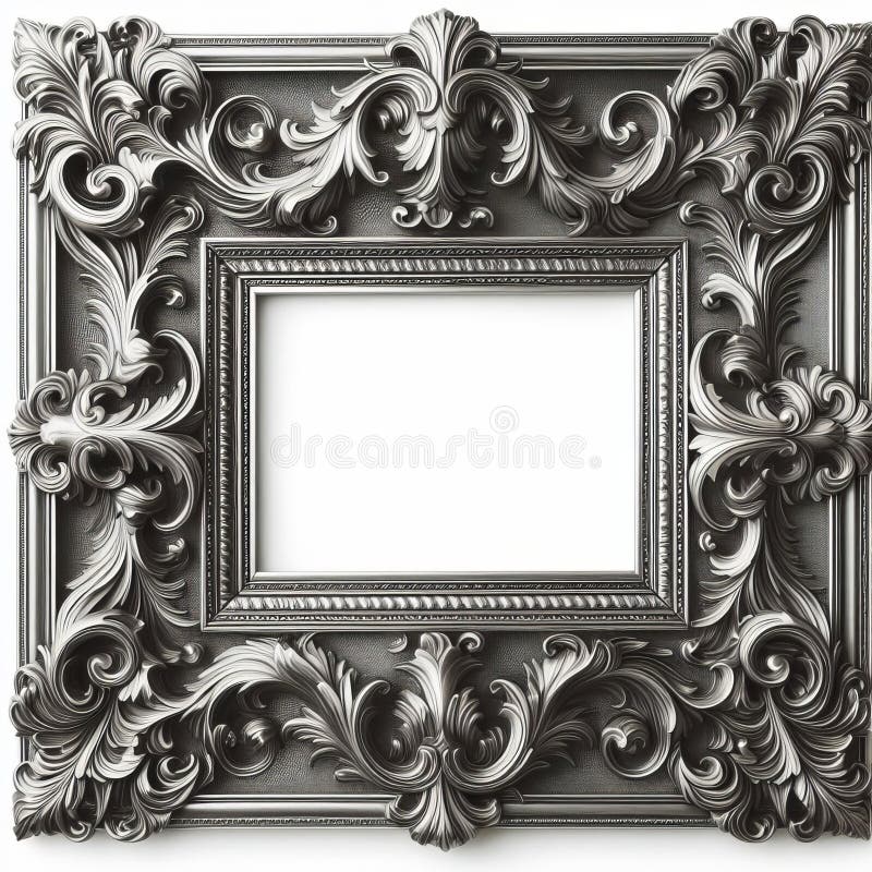 Ornate Silver Frame a Decorative Frame with a Silver Finish, Stock ...