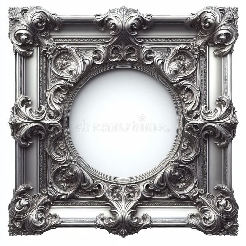 Ornate Silver Frame a Decorative Frame with a Silver Finish, F Stock ...
