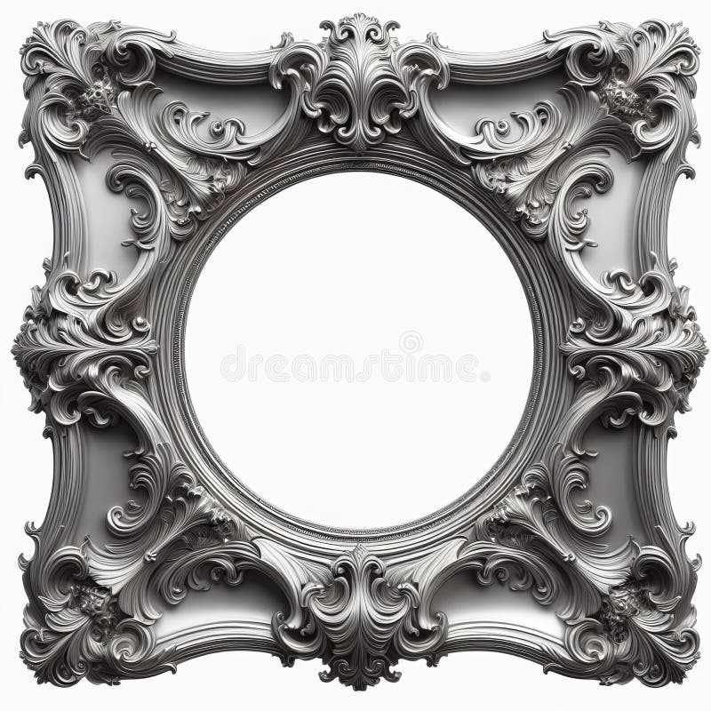 Ornate Silver Frame a Decorative Frame with a Silver Finish, Fe Stock ...