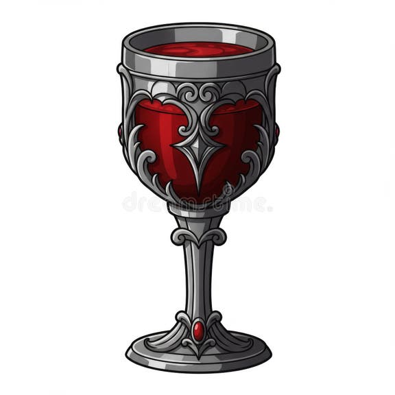 Ornate Silver Goblet with Red Wine Pixel Art Stock Illustration ...