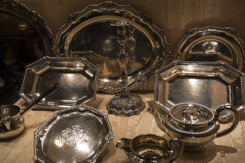 Ornate Silver Items in Chester England Editorial Image - Image of ...