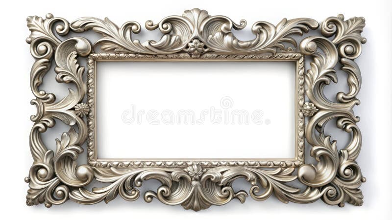 Ornate Silver Picture Frame with Elaborate Scrollwork and Acanthus Leaf ...
