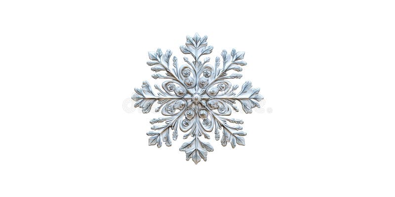 Ornate Silver Snowflake Design Isolated on Transparent Background Stock ...