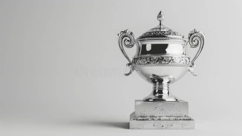 The Ornate Silver Trophy.AI Generated Image Stock Photo - Image of ...