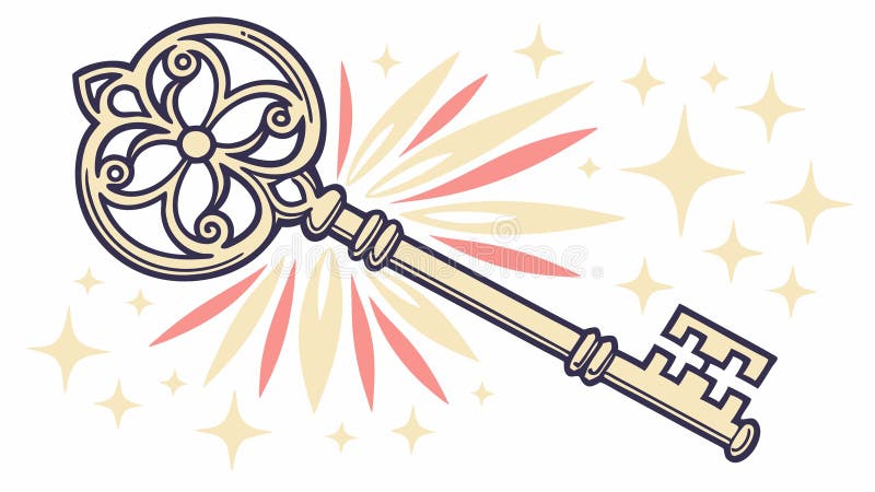 Ornate Skeleton Key with Light Burst, Unlock, Vector Design Generative AI Stock Vector ...