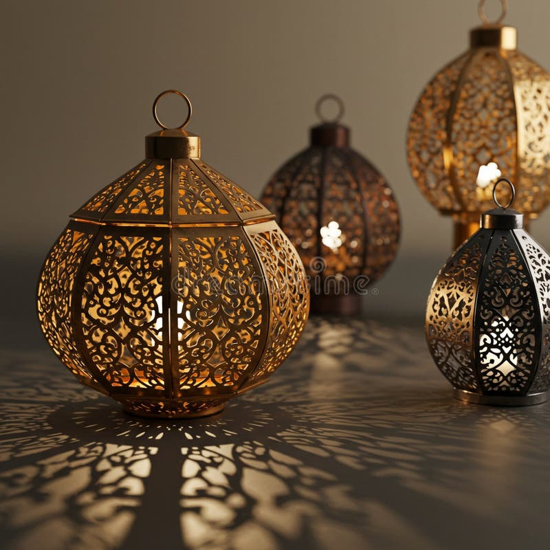 Ornate, Spherical Lanterns with Intricate Patterns Cast Decorative ...