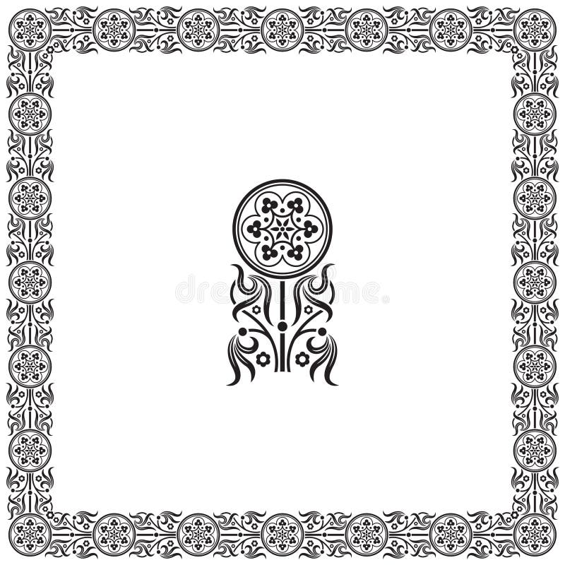 Square Border and Texture in American Indians Tribal Style. Stock ...