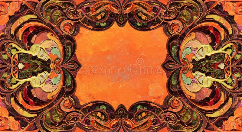Ornate Square Border with Abstract Patterns. Stock Illustration ...