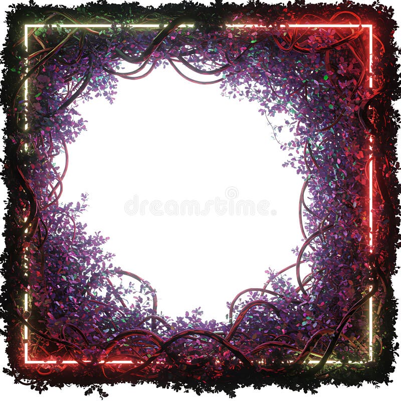 Ornate Square Frame Composed of Intertwined Vines and Leaves, Creating ...