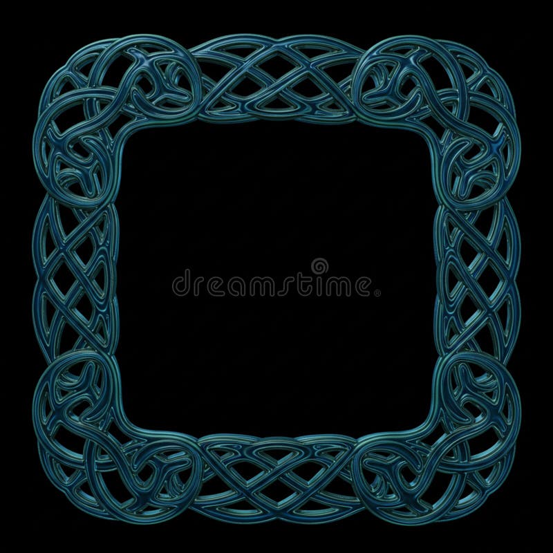 Ornate Square Frame with Intricate Celtic Knotwork Pattern, Featuring ...