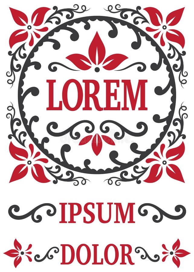 Ornate Square Frame for Pizza Box Label Design Stock Vector ...