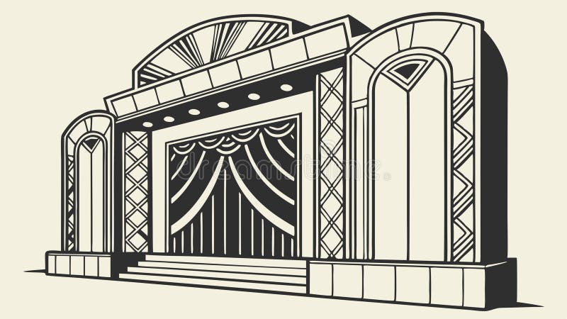 Ornate Stage or Theatre Backdrop, Symbolizing Performance, Vector ...
