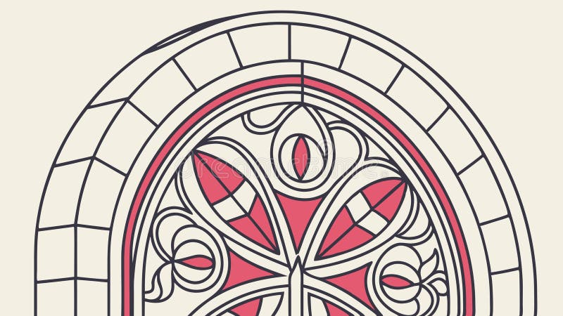 Ornate Stained Glass Window Segment, Vector Design Generative AI Stock ...