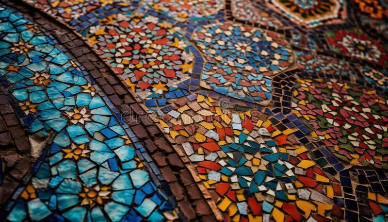 Ornate Stained Glass Window Showcases Vibrant Mosaic Pattern and Design ...