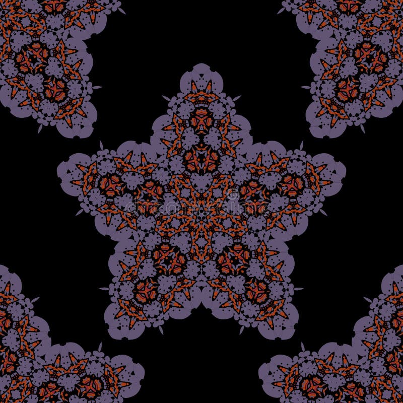 Ornate Star Seamless Pattern with Grunge Effect Stock Vector ...