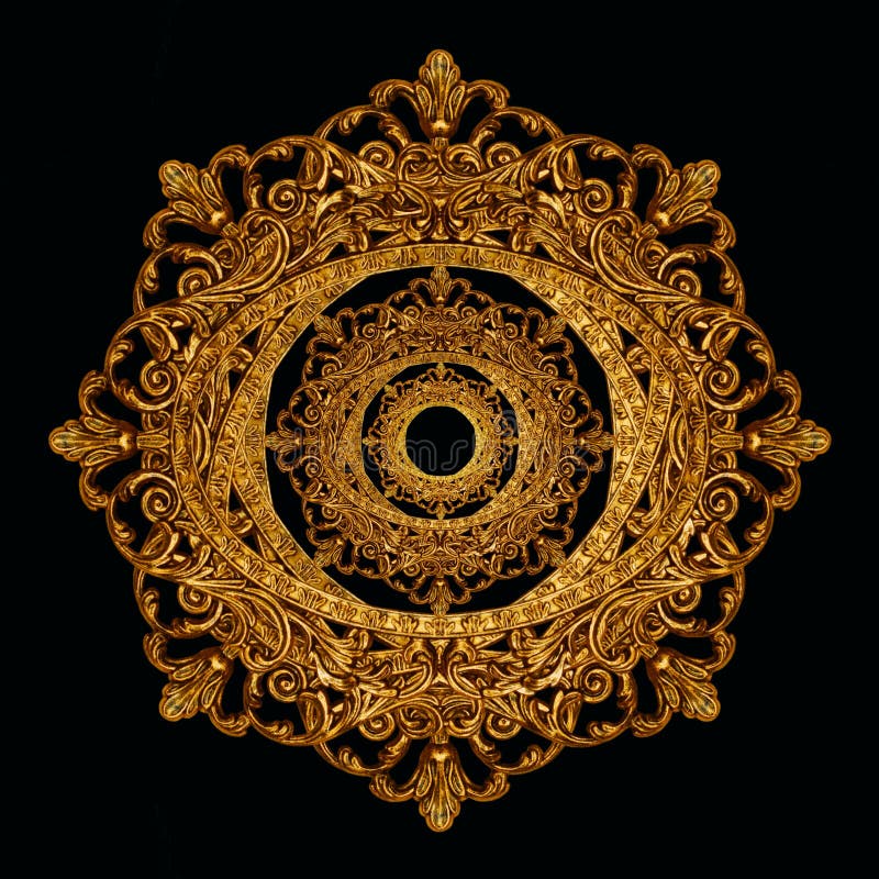 Vintage Ornate Brass Door Handles Stock Image - Image of abstract ...