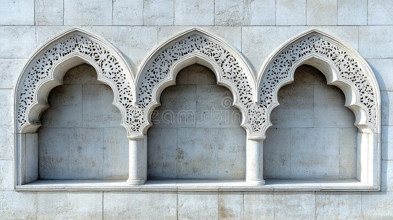 Ornate Stone Arches, Wall Detail, Islamic Architecture, Background ...