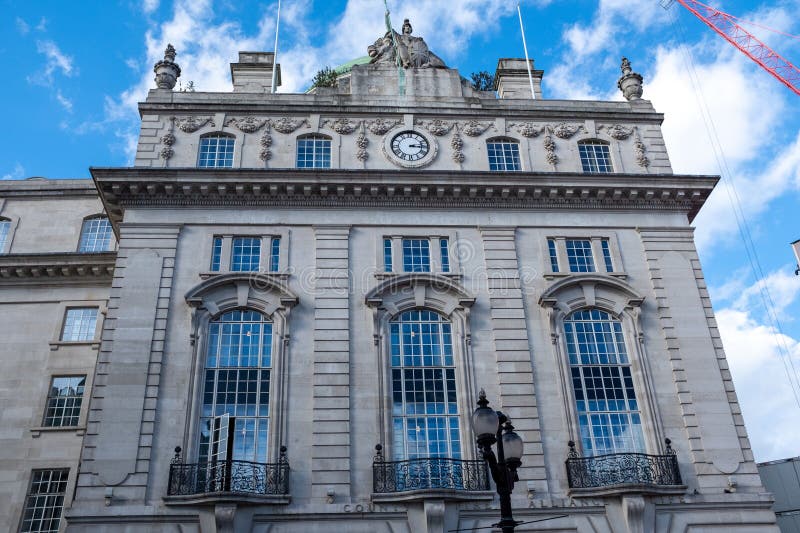 Ornate Stone Building Facade with Classical Architectural Elements ...