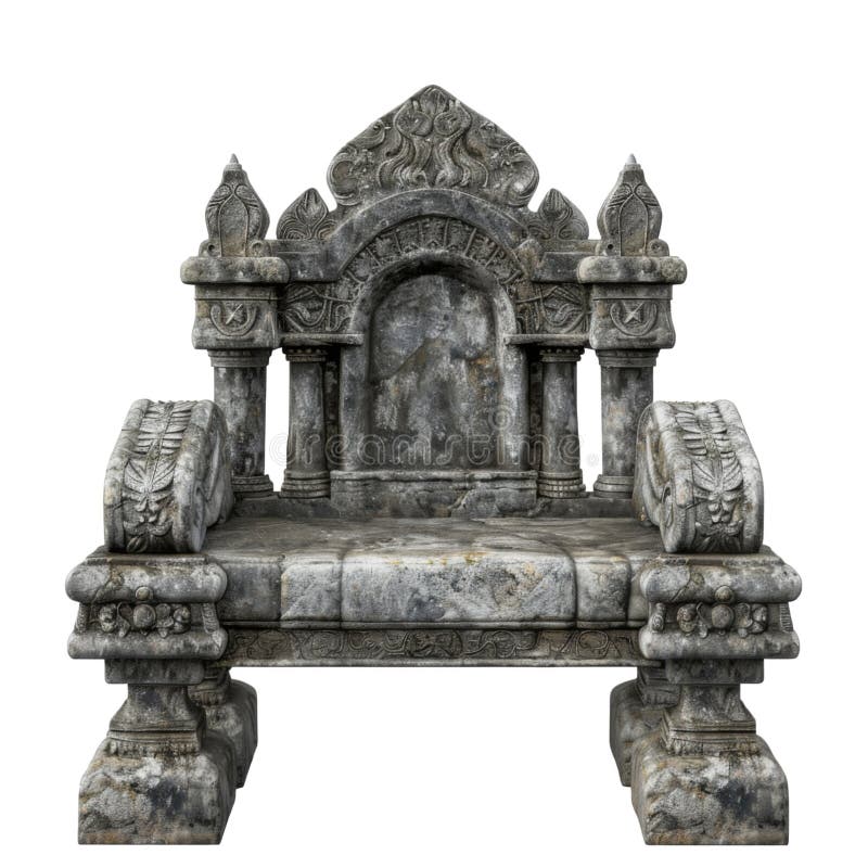 Ornate Stone Throne with Intricate Carvings Stock Illustration ...