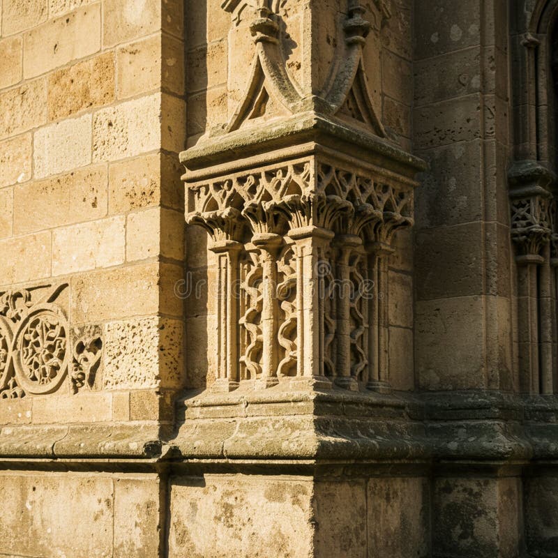 Ornate Stonework on a Gothic-style Building Features Intricately Carved ...