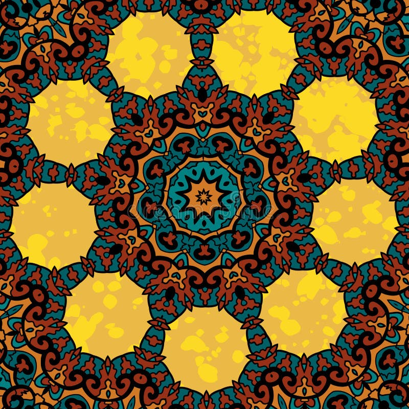 Ornate Stylized Oriental Design with Eight Round Stock Vector ...