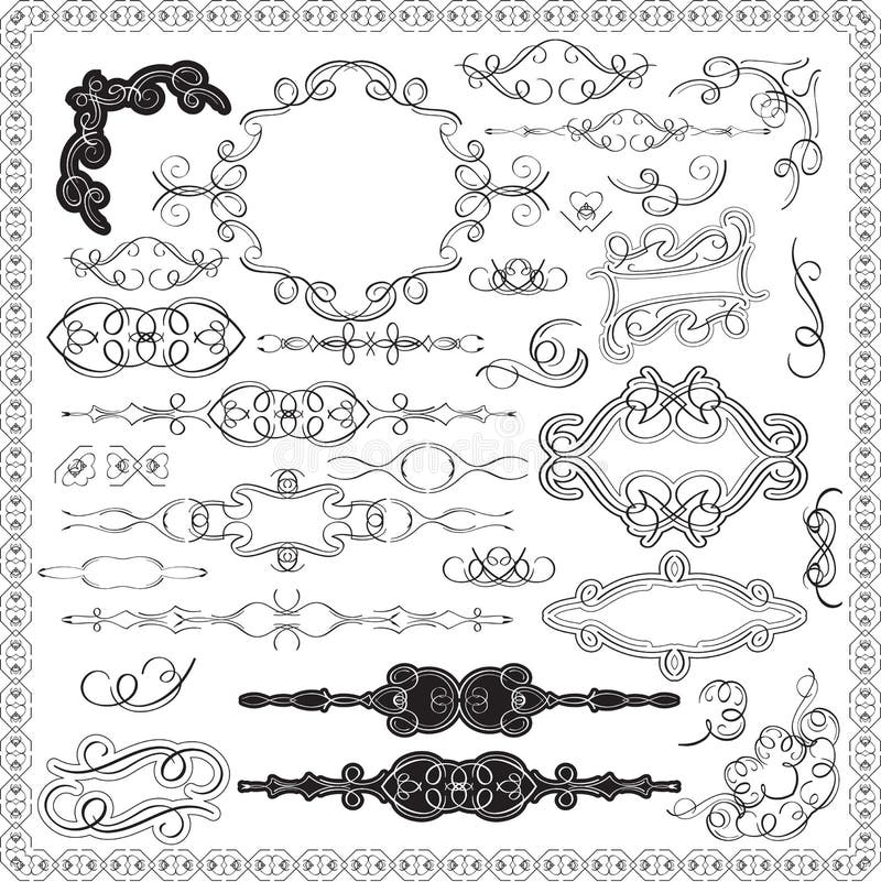 Victorian Swirl Elements Set Stock Vector - Illustration of ornate ...