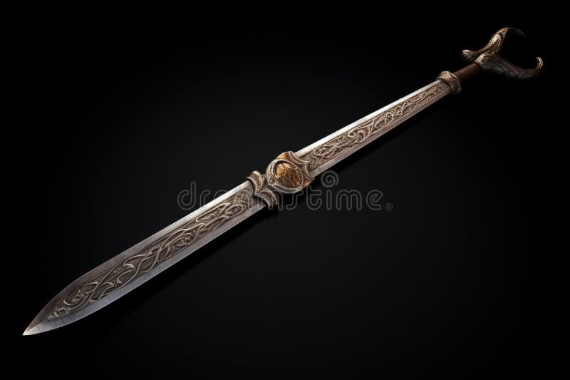 Ornate sword with wings stock vector. Illustration of vector - 84531230