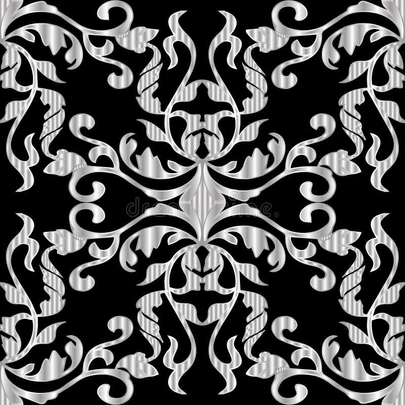 Ornate Textured Baroque Seamless Pattern. Stock Vector - Illustration ...