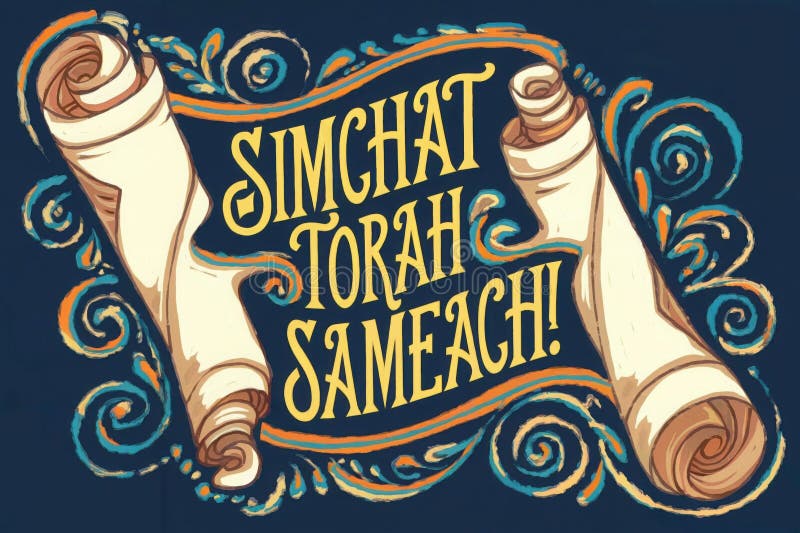 Ornate Torah Scroll with Intricate Hebrew Text Design Stock ...