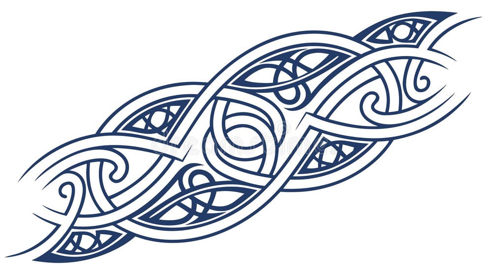 Ornate Tribal Wave Pattern, Flowing Abstract Design Element, Vector ...