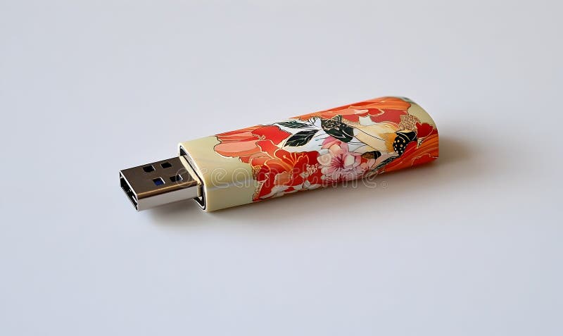 Floral USB Flash Drive stock illustration. Illustration of japanese ...