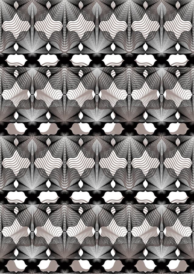 Ornate Vector Gray Abstract Background with Graphic Lines. Symmetric ...