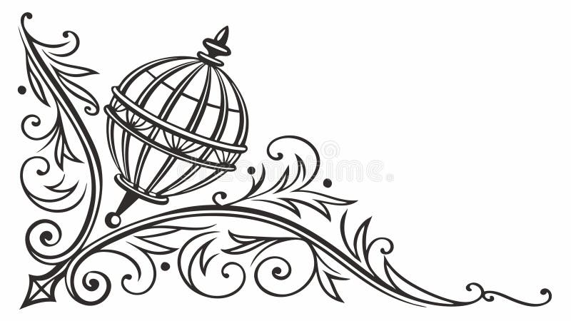 Ornate Globe and Compass Element, Exploration, Global, Vector Design ...